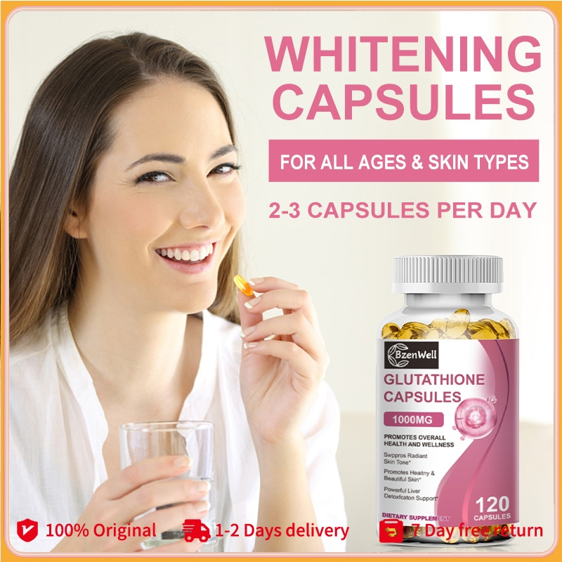 Jual BzenWell 1000mg Glutathione Capsules Tinggi Vitamin C Powerful Whitening Reduce Dull Skin ...