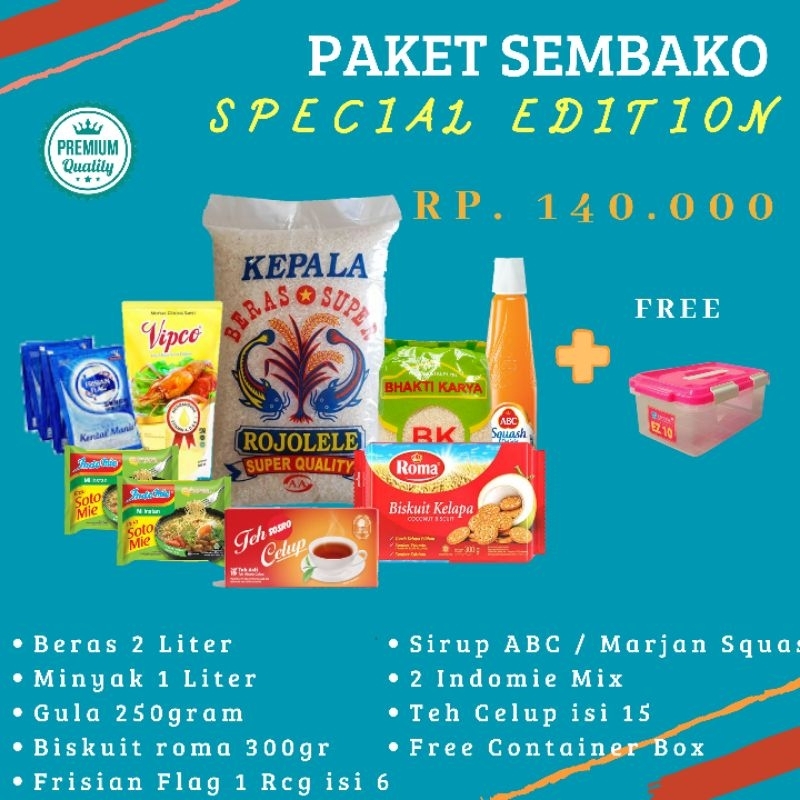 Jual Paket Sembako Ramadhan 100 Ribuan / Paket Sembako Container Murah / Paket Sembako Free ...