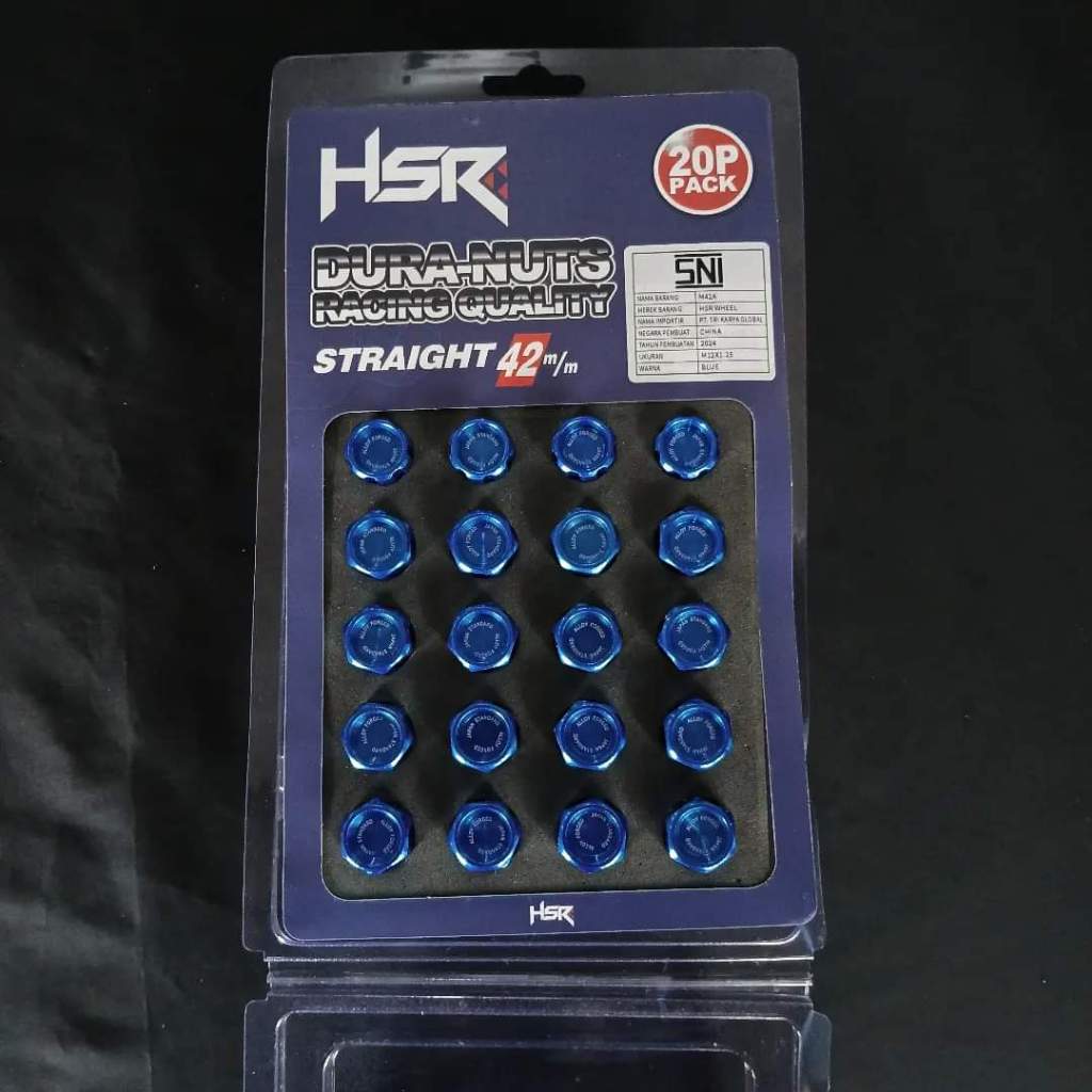 Jual Baut Racing Mobil HSR Variasi Dura Nut 1,5&1,25 Blue baut roda ...