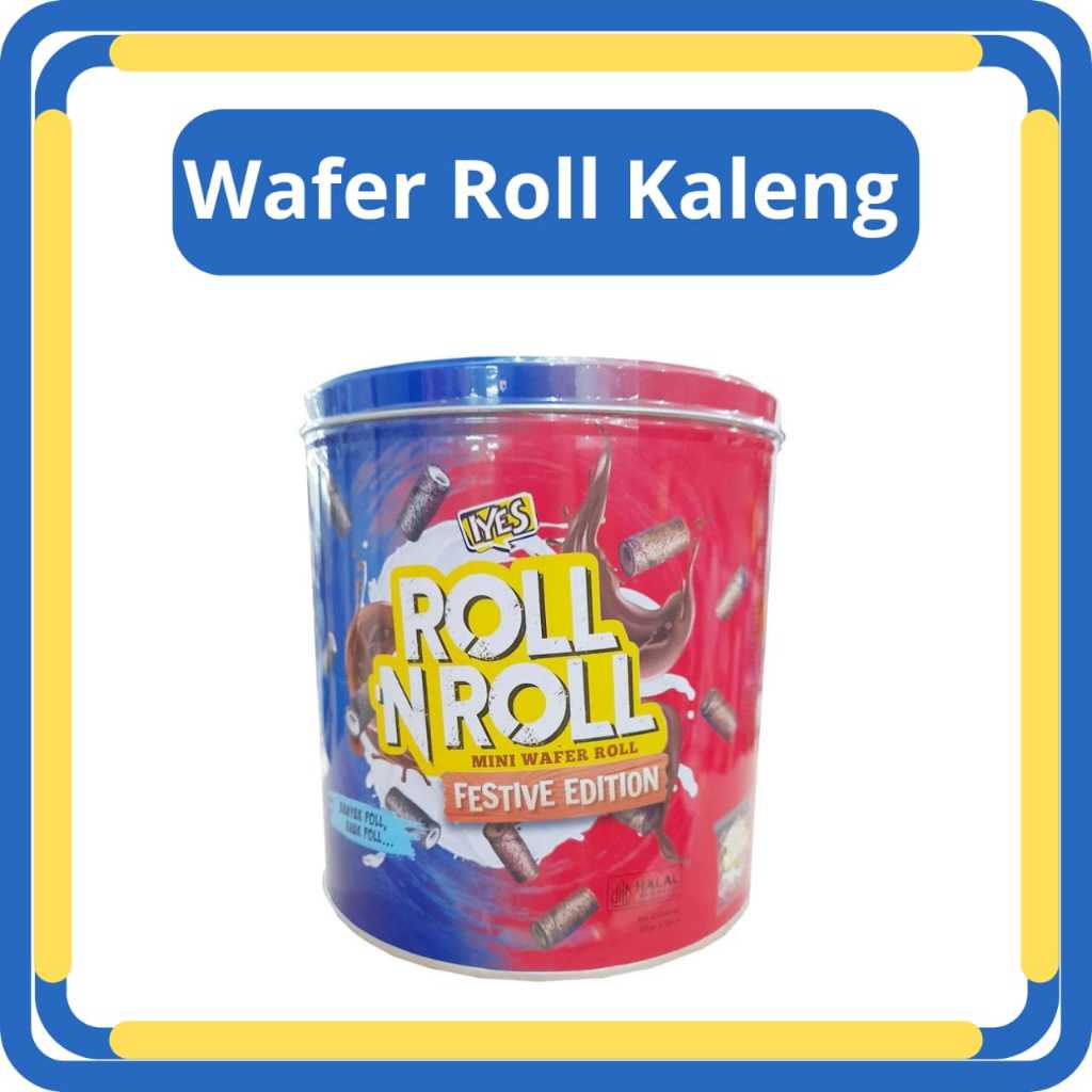 Jual Iyes Roll N Roll Kemasan Kaleng Festive Mini Wafer Roll 25gr x ...