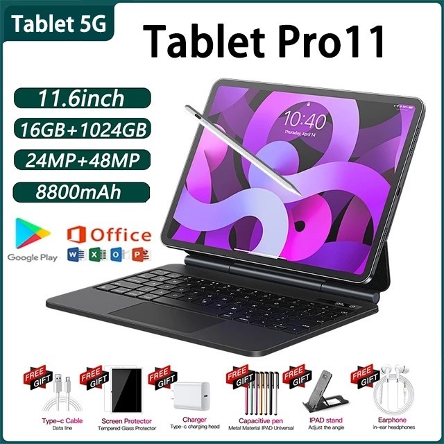 Jual Tablet Pro12 (16GB+1024GB)11.6inch"lPS Screen Tablet Android 12 ...