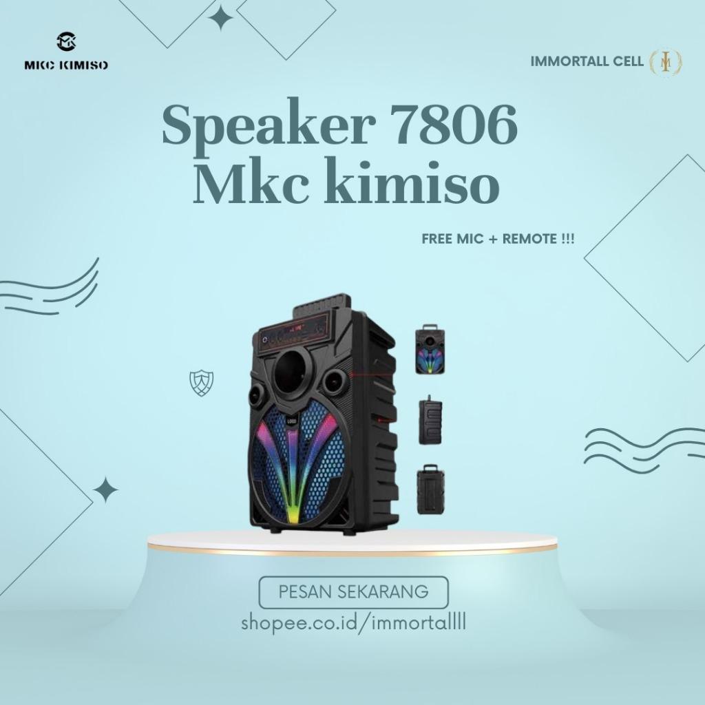 Jual Speaker bluetoot portable QS-7806 8,8inc Full Bass free mic ...