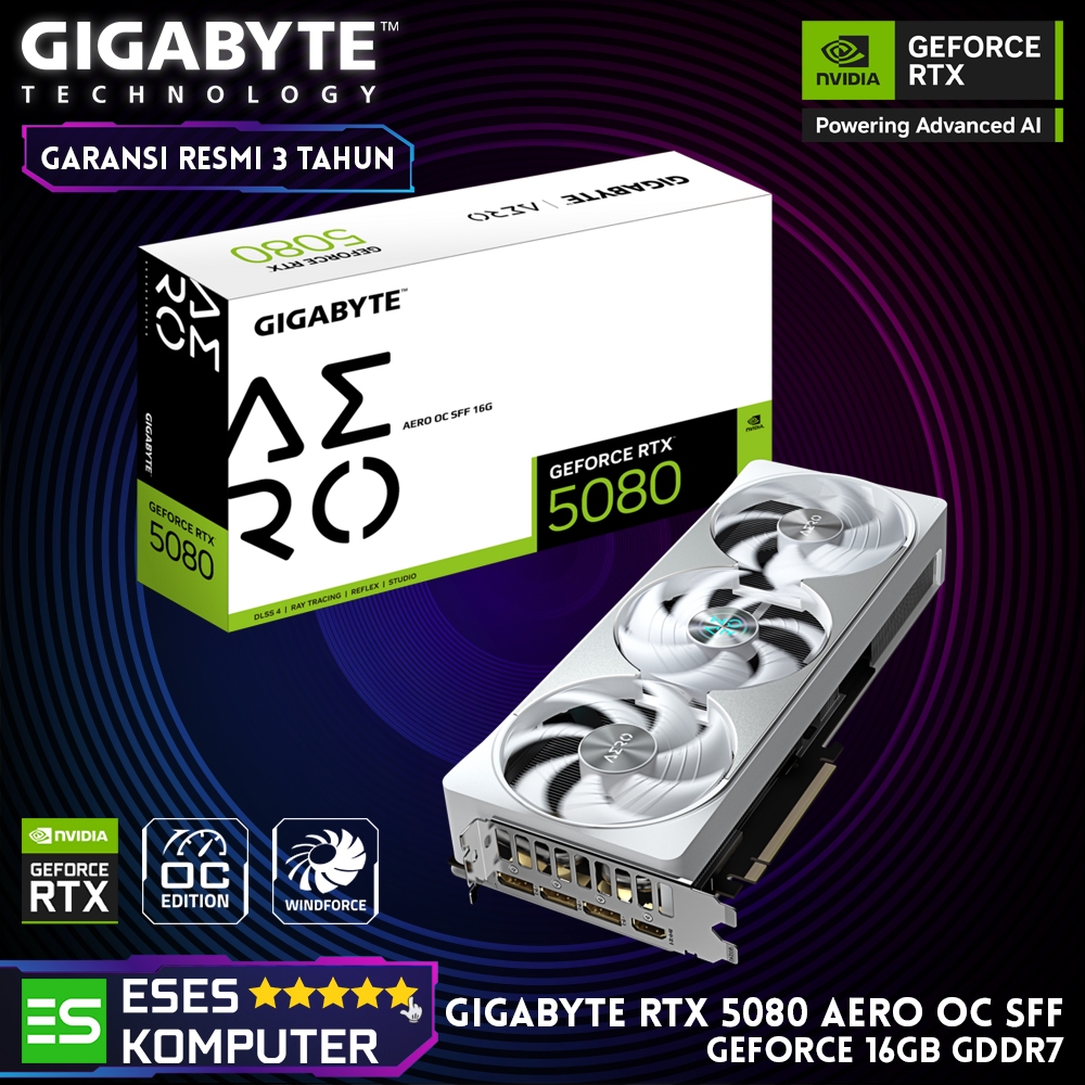 Jual VGA Gigabyte GeForce RTX 5080 AERO OC SFF 16GB GDDR7 | Shopee Indonesia