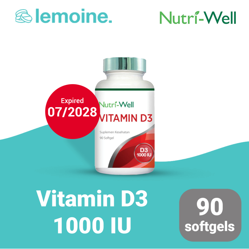 Jual Nutriwell Nutri-well Vitamin D3 1000 IU Suplemen Vitamin Imun ...