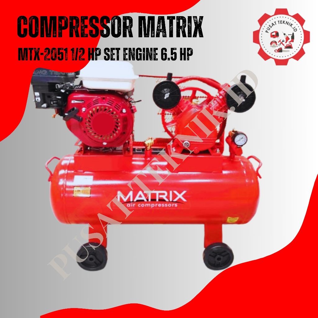 Jual COMPRESSOR TABUNG MATRIX MTX-2051 1/2 HP SET ENGINE 6.5HP ...
