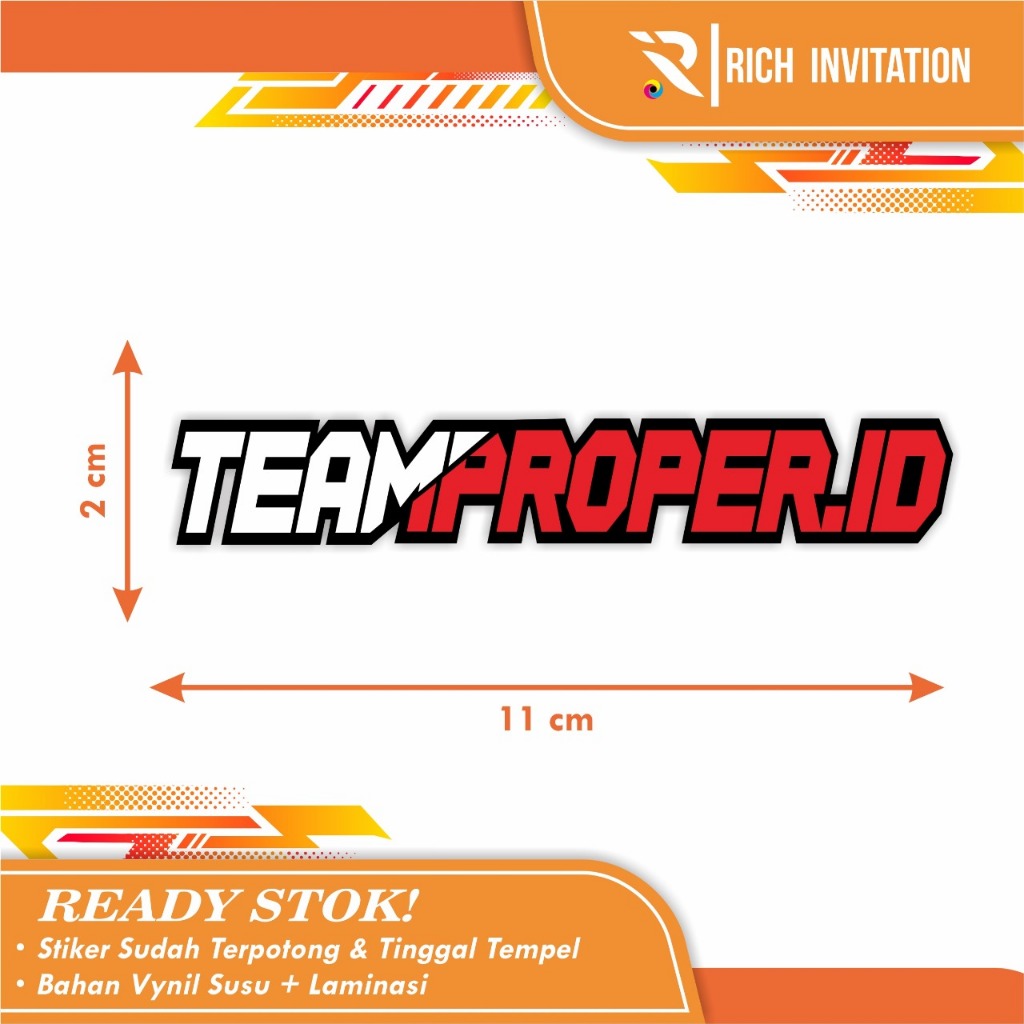 Jual STIKER OTOMOTIF PRINT CUT - STIKER MOTOR TEAMPROPER READY STOCK ...
