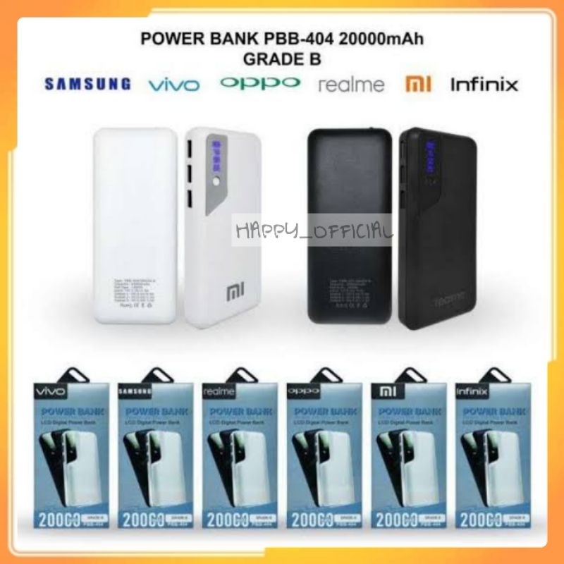 Jual PB Power Bank | PBB - 404 20.000mAh | 3Usb Output Kwalitas Bagus ...