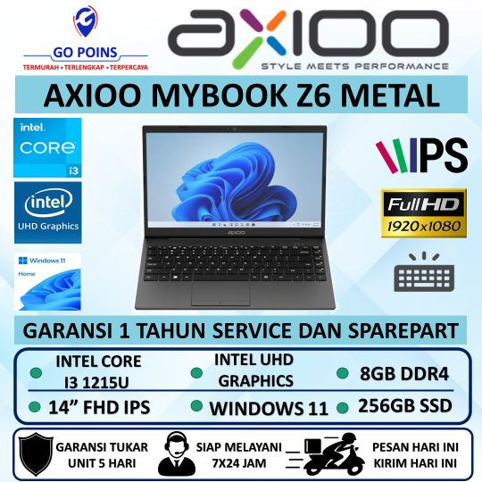 Jual Laptop Baru Axioo MyBook Z6 Metal Intel Core I3 1215U RAM 8GB 256GB SSD FHD IPS BackLit ...