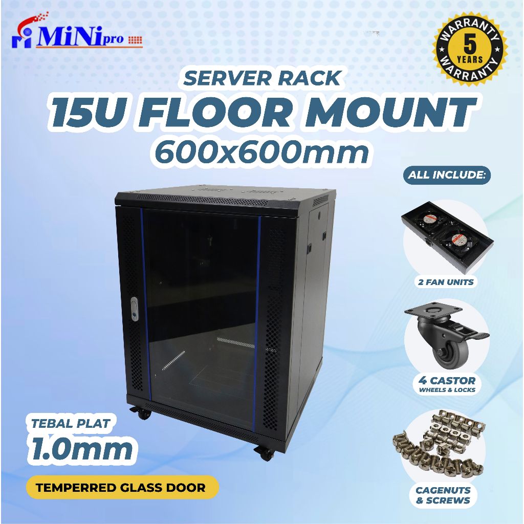 Jual RACK SERVER 15U FLOOR MOUNT RACK 600x600MM | Shopee Indonesia