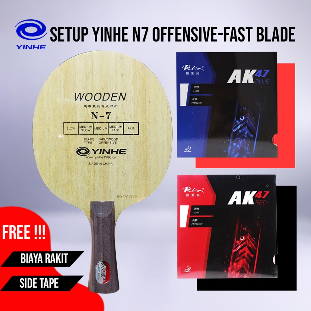 Jual Paket Bat Pingpong Rakitan Yinhe N7 Offensive Fast Blade Palio ...