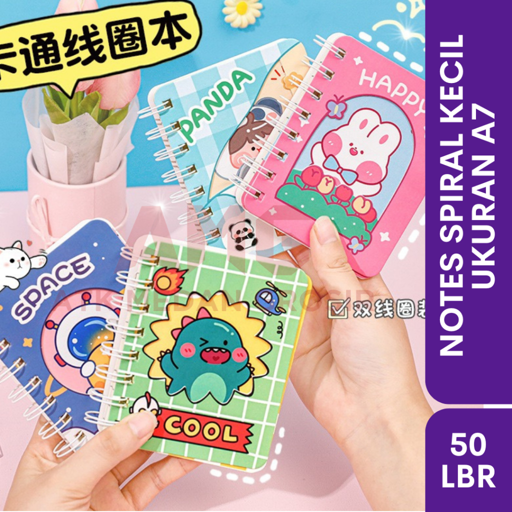 Jual NOTES SPIRAL MINI A7 NOTES KECIL PELAJAR GARIS AESTHETIC | Shopee ...