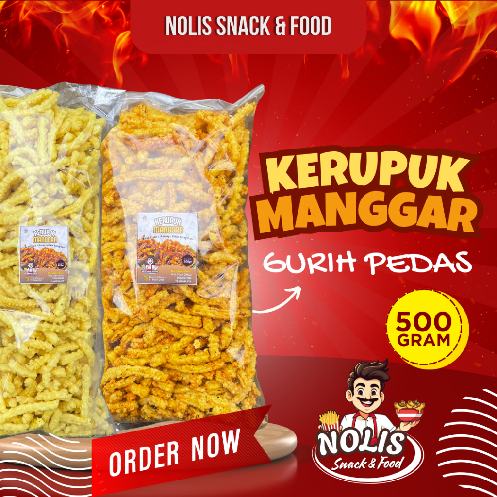 Jual Kerupuk Manggar Gurih Pedas Daun Jeruk 500gram // Kerupuk Jaat ...