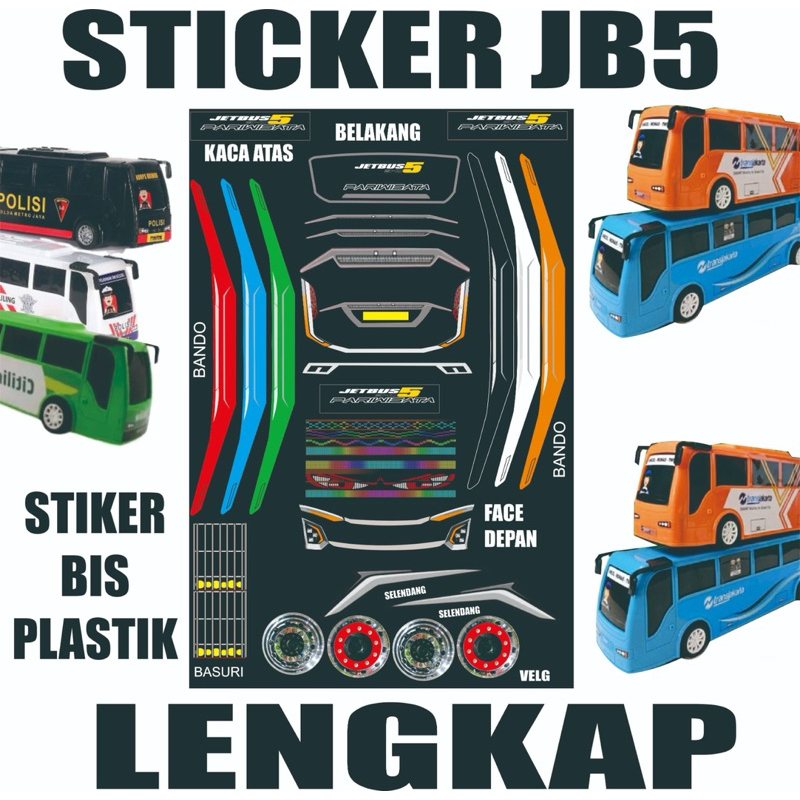 Jual Stiker Miniatur Bis Plastik Trans Jakarta JB 5 LENGKAP wheeldop ...