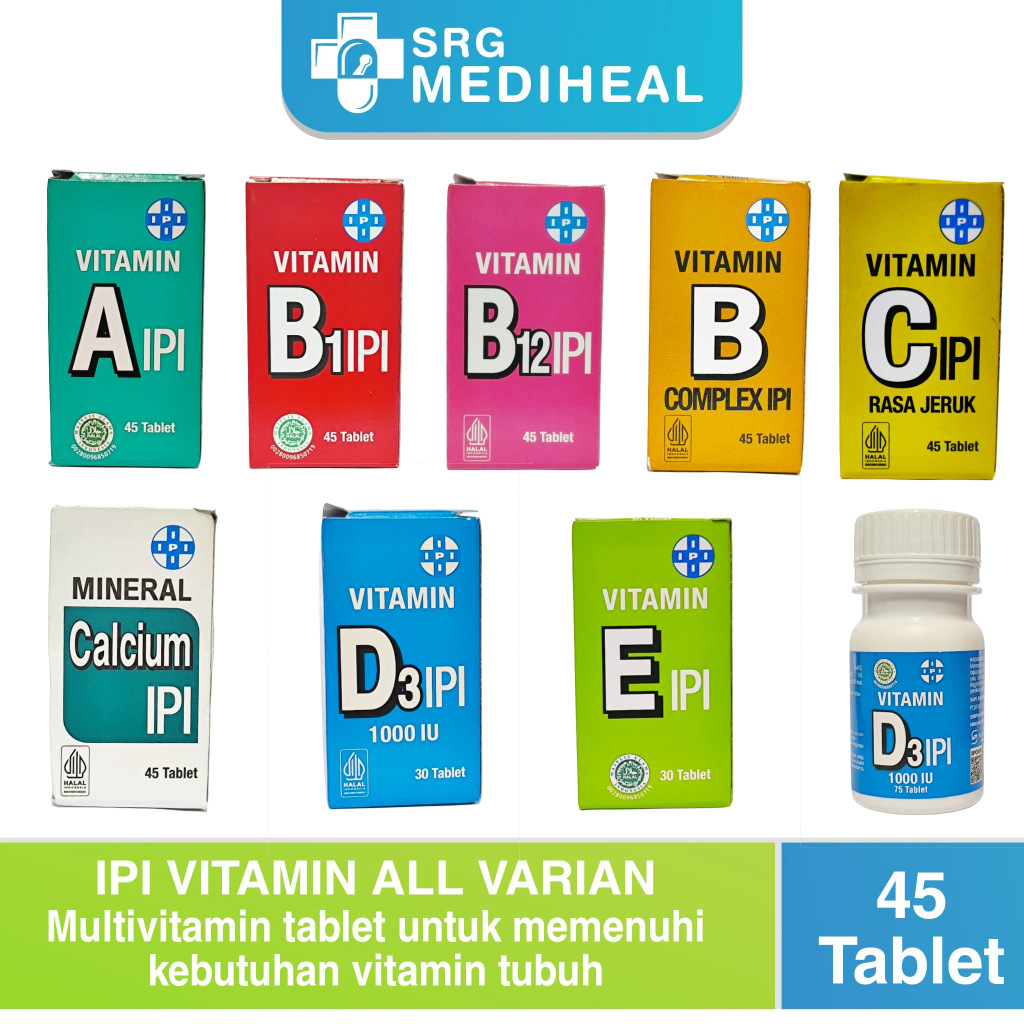 Jual Vitamin IPI - IPI All Varian - Vitamin A B complex B1 B12 C D3 E IPI Zinc plus Mineral ...
