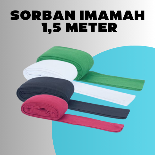 Jual Sorban Imamah Putih Polos 1,5 mtr Logo / Imamah Putih Polos 1,5 ...