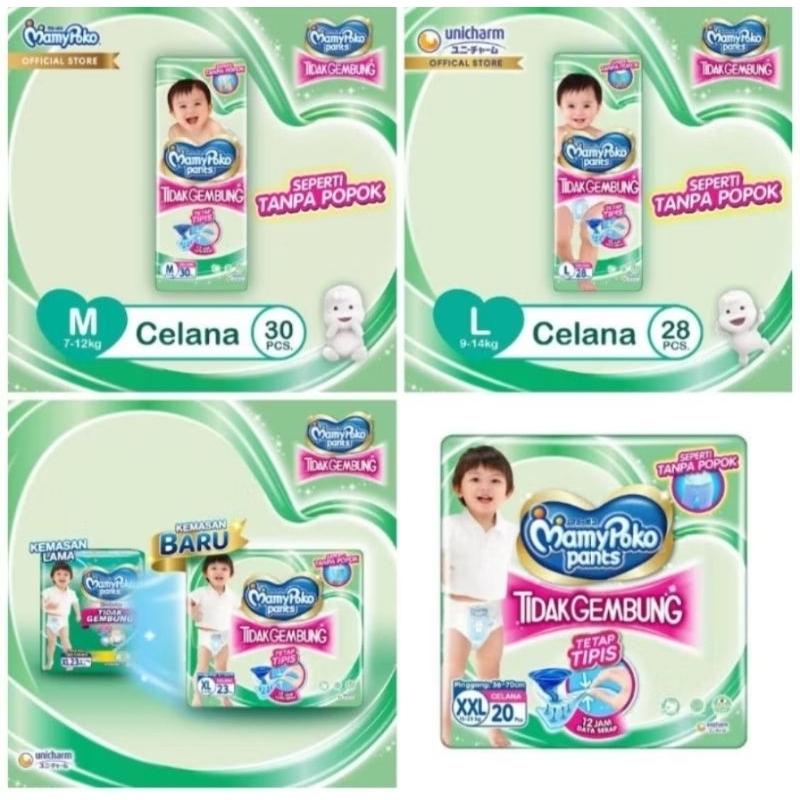 Jual MamyPoko Pants X-tra Kering Slim Tidak Gembung - M 30 - Popok Celana | Shopee Indonesia