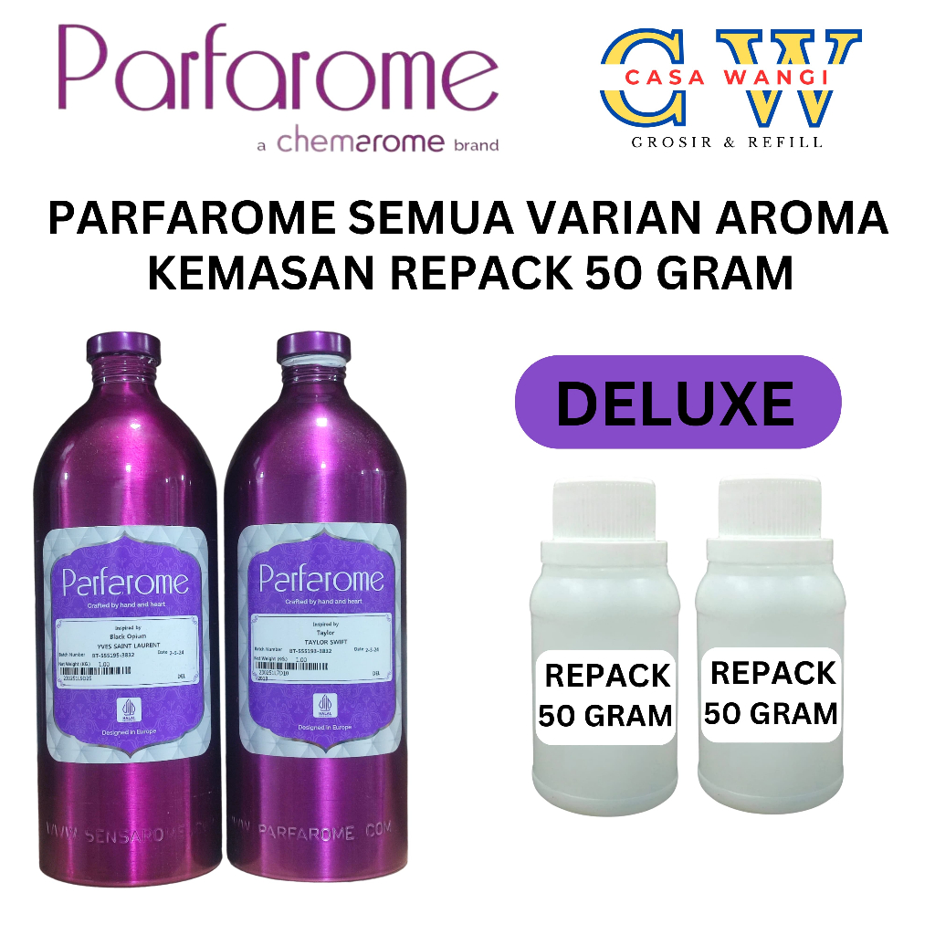 Jual (50 GR) PRODUK PARFAROME DELUXE VARIAN REPACK 50 GRAM.BIBIT PARFUM ...