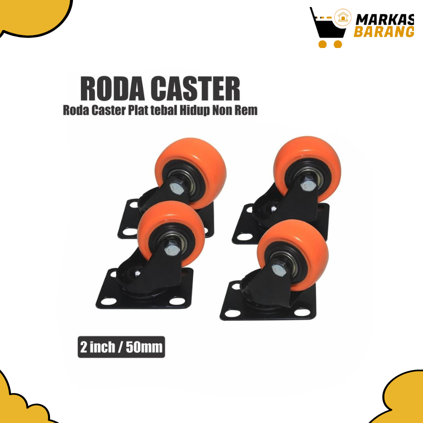 Jual Roda Caster Plat Tebal Fukuda Non Rem | Shopee Indonesia