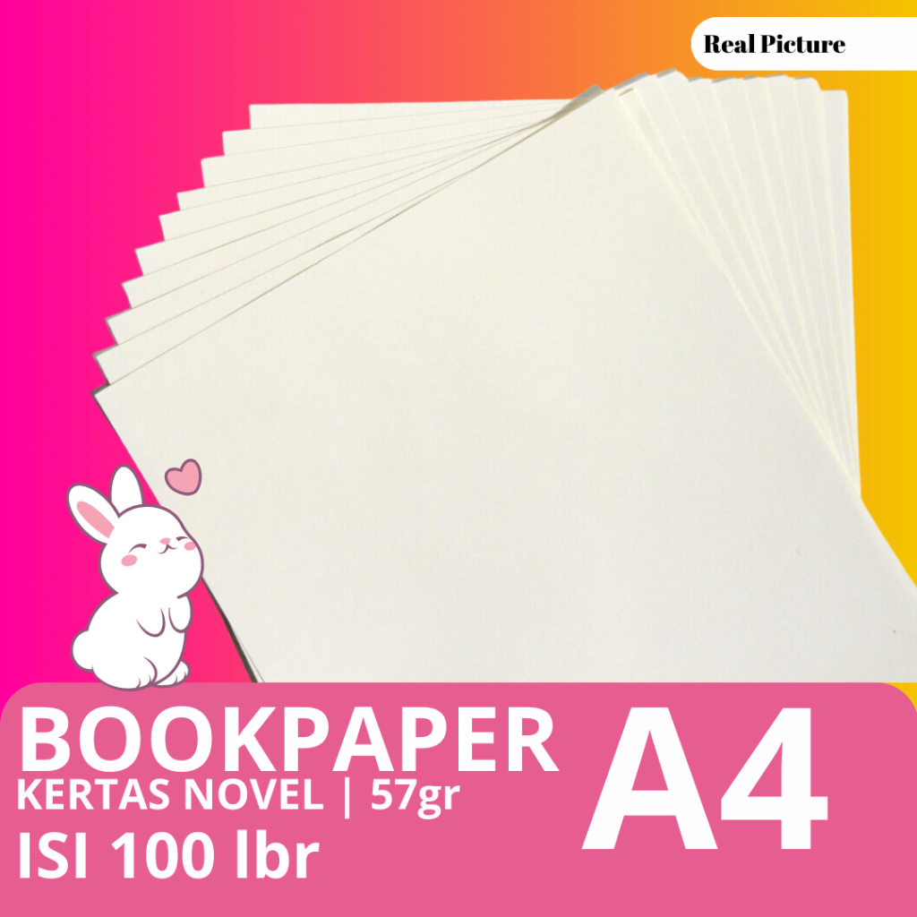 Jual Kertas Book Paper, Kertas Novel, Paper Book 57 Gsm A4 (1 Pak Isi ...