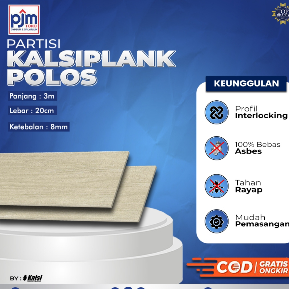Jual KALSIPLANK 8 Polos/ LISTPLANK / KALSI motif polos tebal 8mm ...