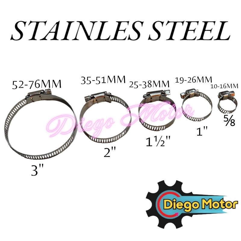 Jual Klem Selang Serbaguna Hose Clamp Stainless Taiwan 5/8 1inci 1,5 ...
