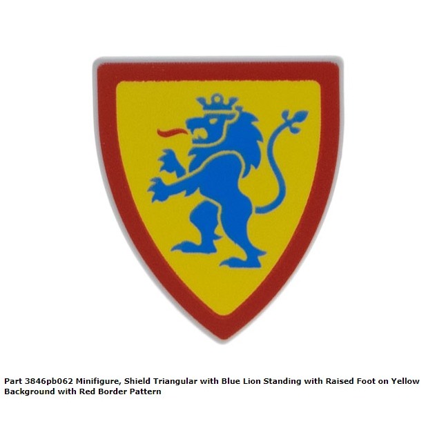 Jual Lego Part Minifigure Shield Triangular Blue Lion Standing Raised ...