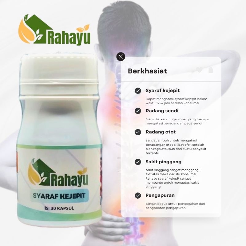 Jual Rahayu obat syaraf kejepit sakit pinggang pengapuran isi 30 kapsul ...