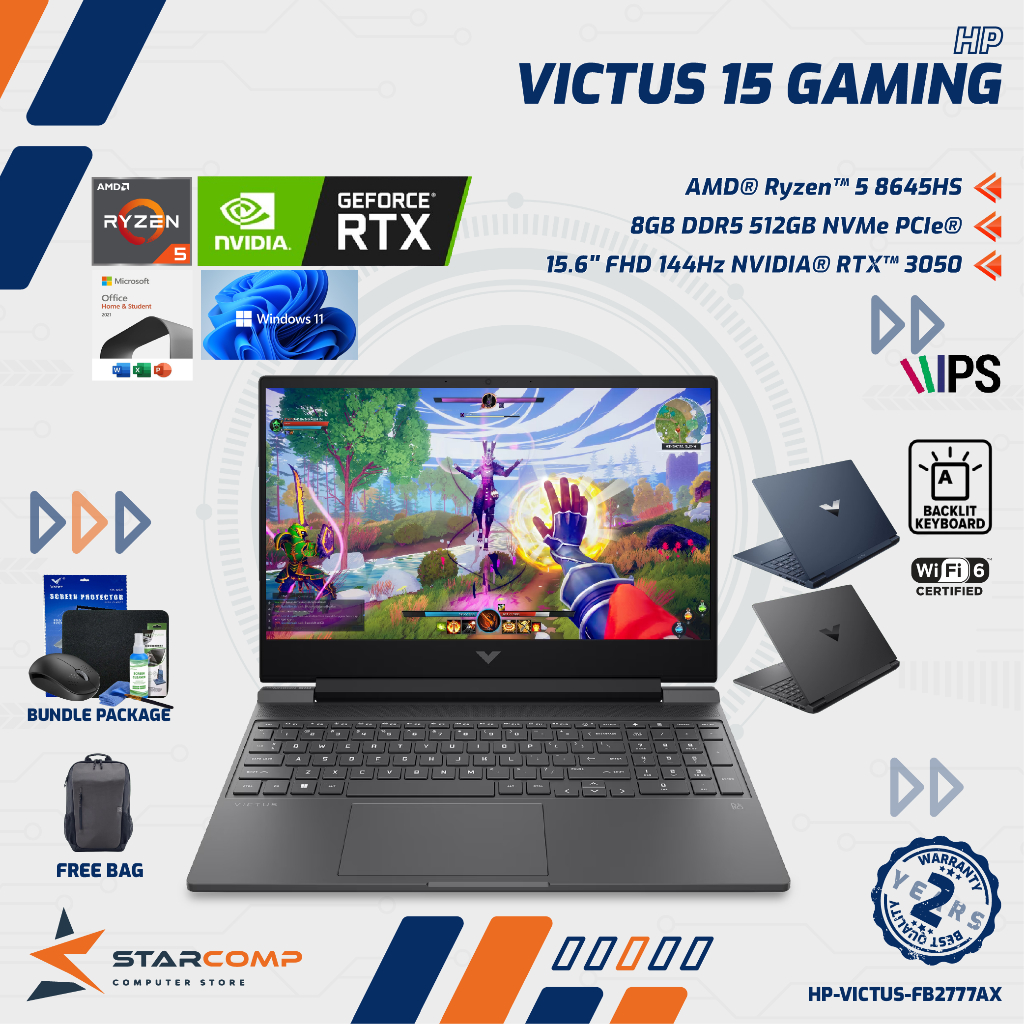 Jual HP Victus 15 FB2777AX Ryzen 5 8645HS RTX3050 16GB 512GB 15.6" FHD ...