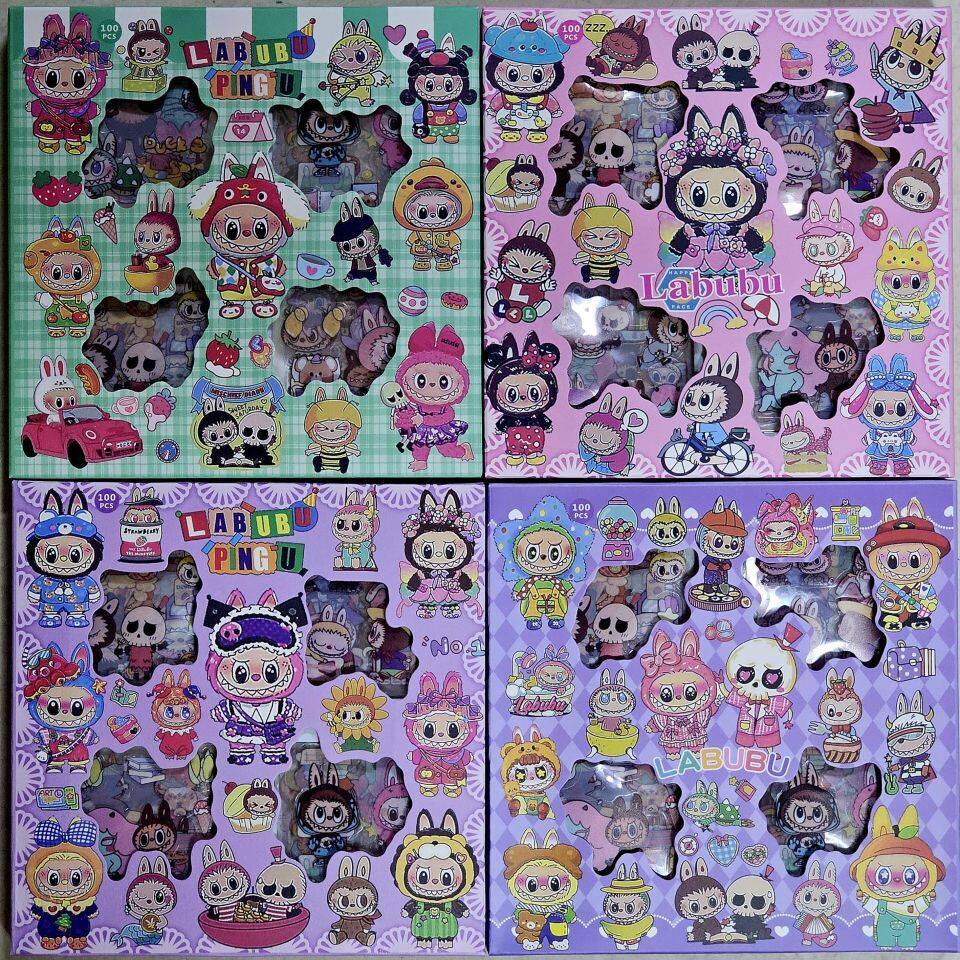 Jual LABUBU Sticker VIRAL Big Box isi 100 Lembar Aesthetic Waterproof ...