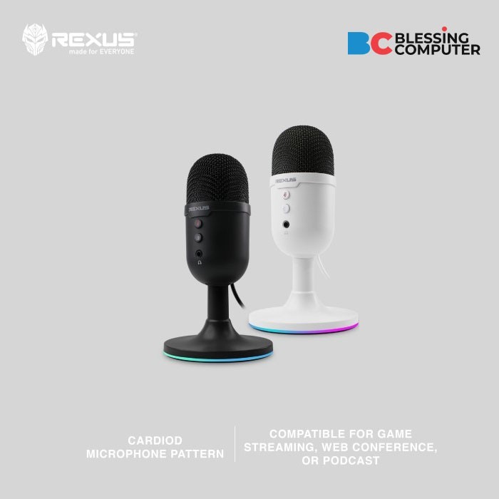 Jual Microphone REXUS XORA II DM2 RGB GAMING - White | Shopee Indonesia