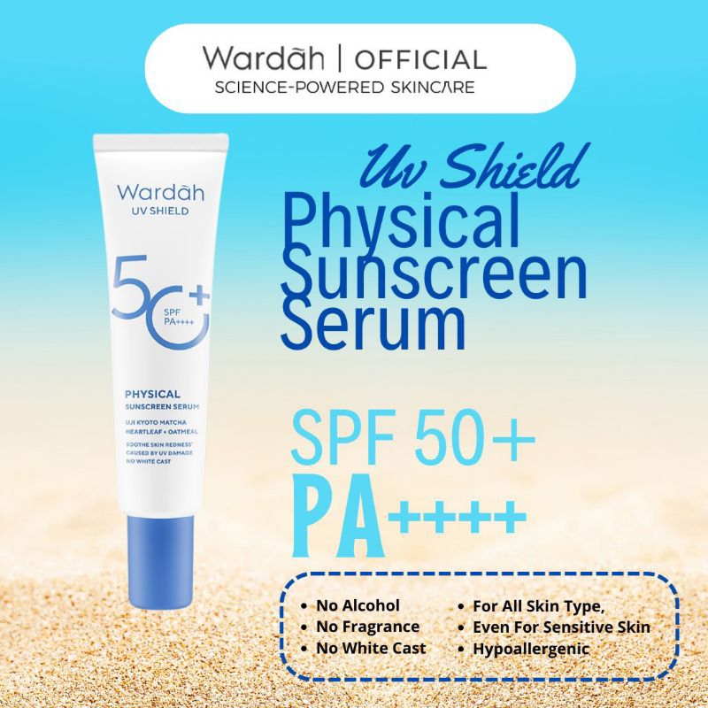 Jual Wardah UV Shield Physical Sunscreen Serum SPF 50 PA++++ 30ml | Shopee Indonesia