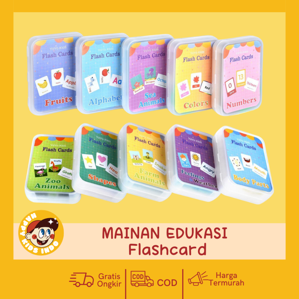 Jual Flash Card HAPPY KIDS ID Flash card Mainan Edukasi Anak Flashcard ...