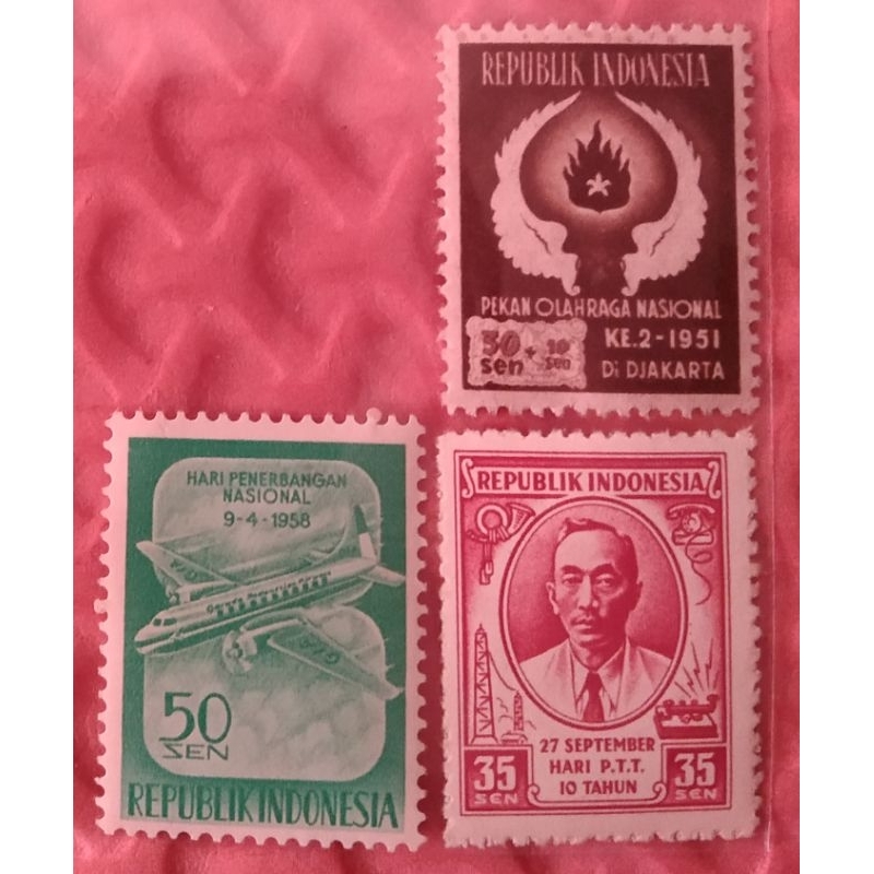 Jual Prangko Lawas Indonesia Tahun 50 an 3Keping | Shopee Indonesia