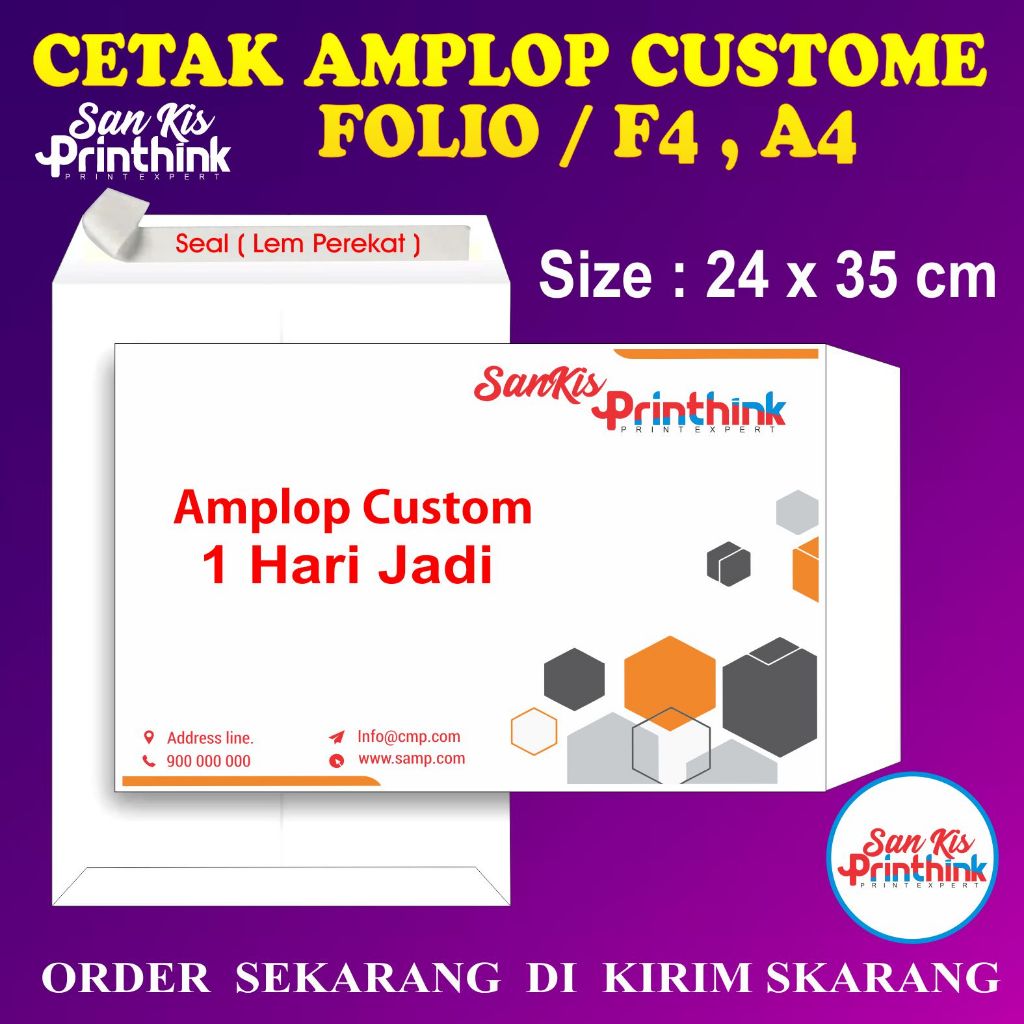 Jual Cetak Print Amplop Custom A4 F4/Folio Berkualitas | Shopee Indonesia