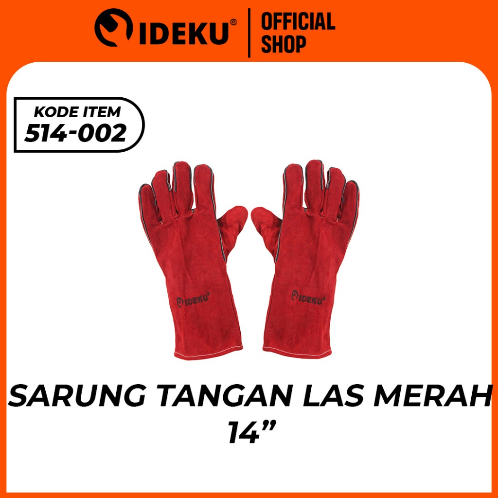 Jual SARUNG TANGAN LAS MERAH IDEKU 14" | Shopee Indonesia