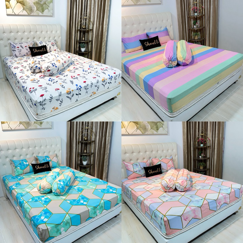 Jual SEPREI MOTIF AESTHETIC BLACK SQUARE SPREI MOTIF KOTAK KOTAK SEPREI ...