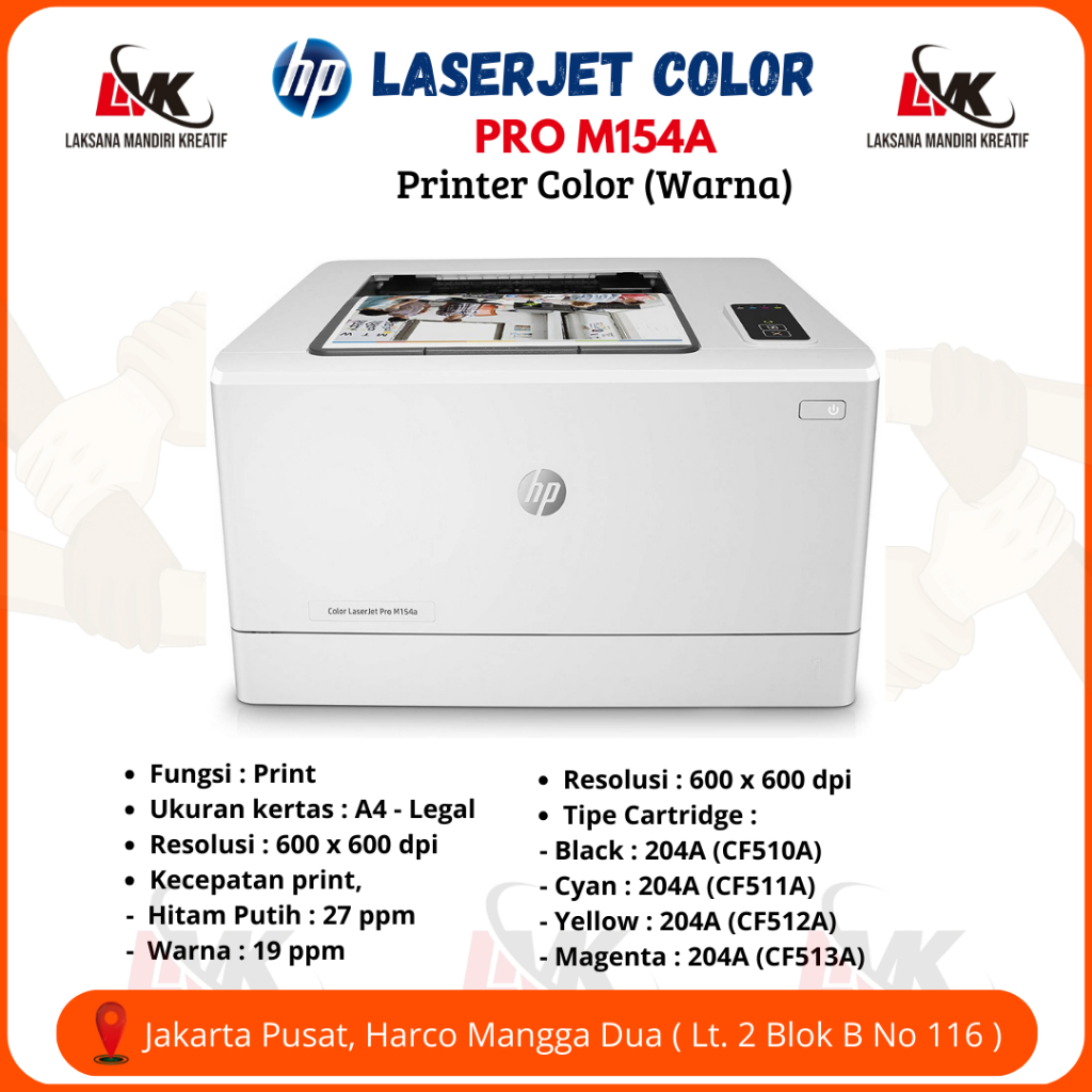Jual Printer Color HP Laser Jet Pro M154a | Mesin Cetak Warna A4 Legal ...