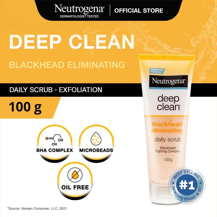 Jual Neutrogena Deep Clean Blackhead Eliminating Daily Scrub 100gr ...