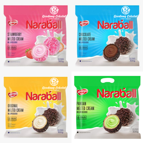 Jual Naraya NARABALL Wafer Ball Original Chocolate Strawberry Pandan ...