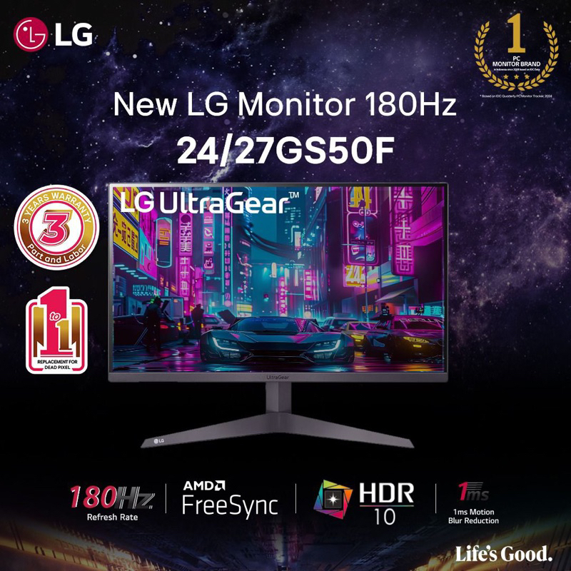Jual LG 27GS50F-B 27” UltraGear™ FHD 180Hz gaming monitor | 1ms MBR ...
