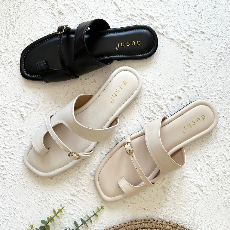 Jual DUSHI Rubi Sandal - Sendal wanita flat teplek | Shopee Indonesia