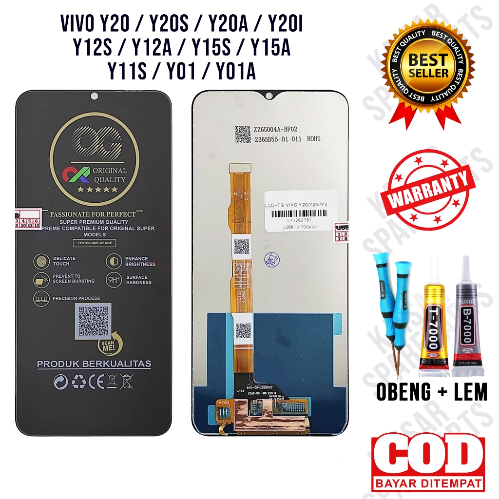 Jual Lcd Touchscreen VIVO Y20 / Y20S / Y20A / Y20I / Y12S / Y12A / Y15S / Y15A / Y11S / Y01A ...