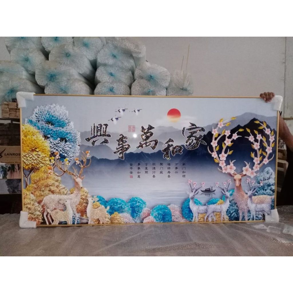 Jual Lukisan Dinding Diamond Crystal Painting 5 D Bentuk Persegi Frame ...