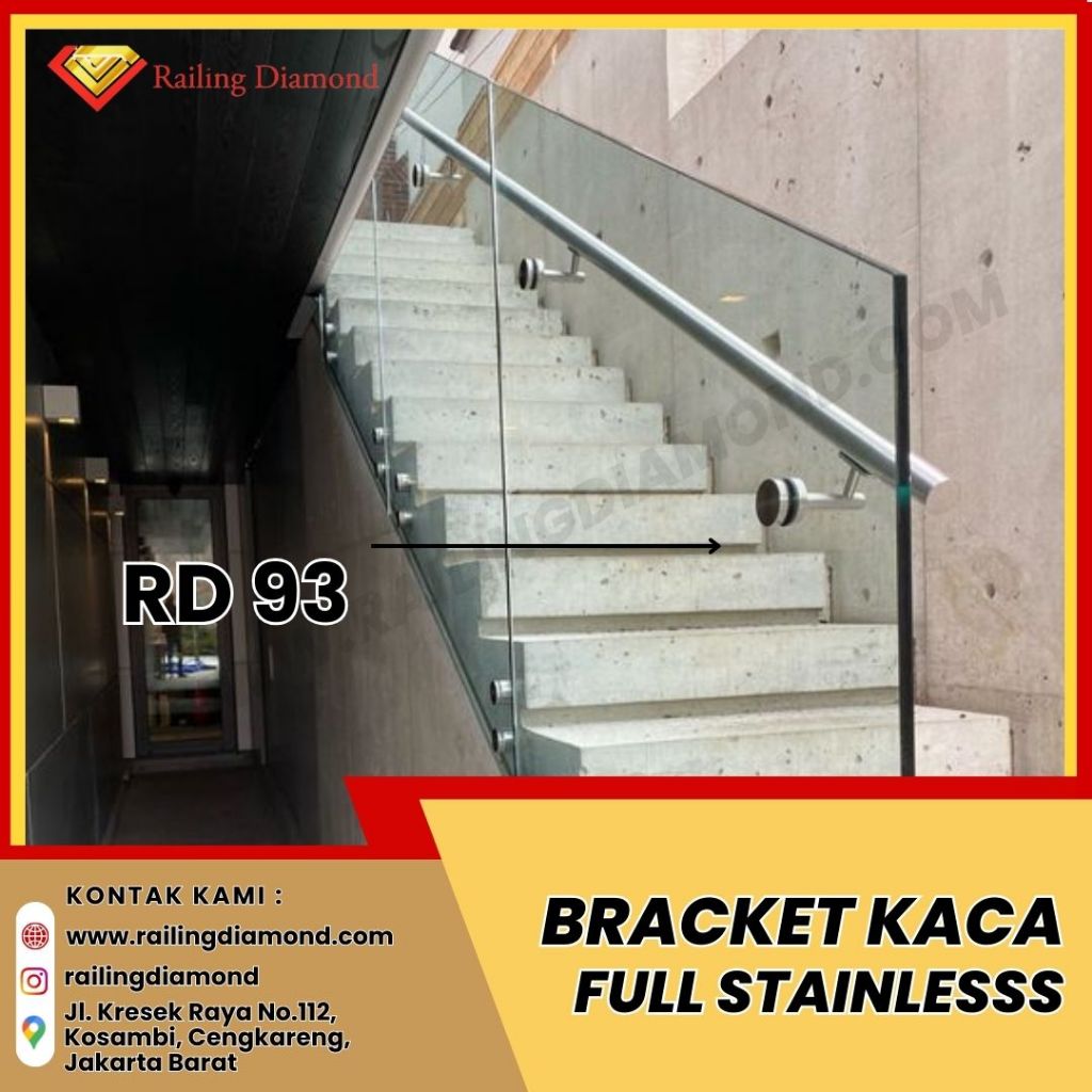 Jual Bracket Kaca Stainless SUS 304 RD 93 | Shopee Indonesia