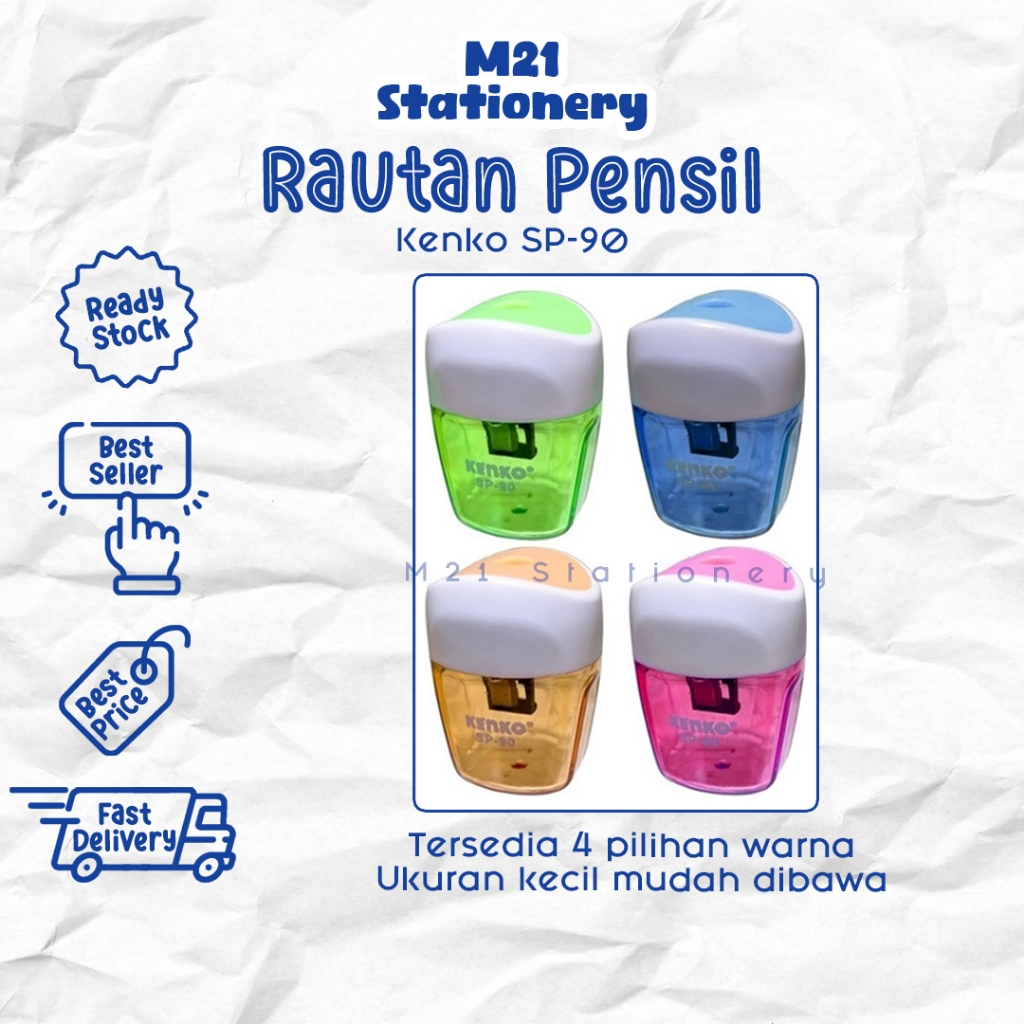 Jual (1 PCS) RAUTAN PENSIL KENKO SP-90 / WARNA RANDOM RAUTAN PENSIL KECIL 1 LUBANG SERUTAN ...