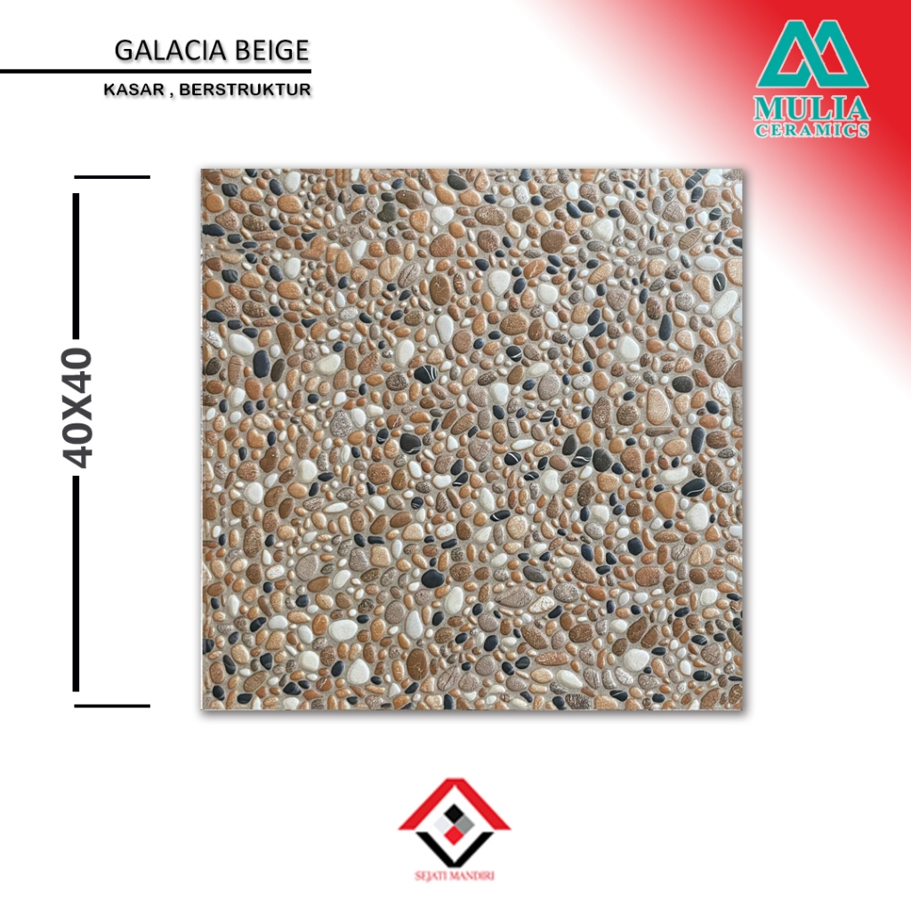 Jual keramik 40x40 - motif batu alam - mulia galacia beige | Shopee ...