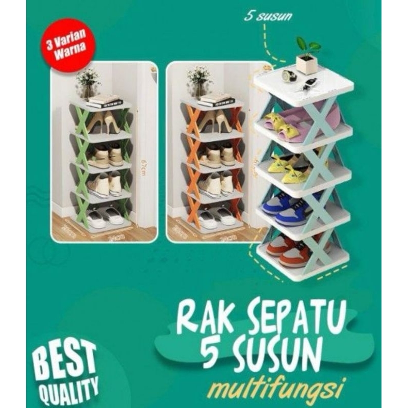 Jual Rak sepatu Rak sandal X 5 susun rak serbaguna | Shopee Indonesia