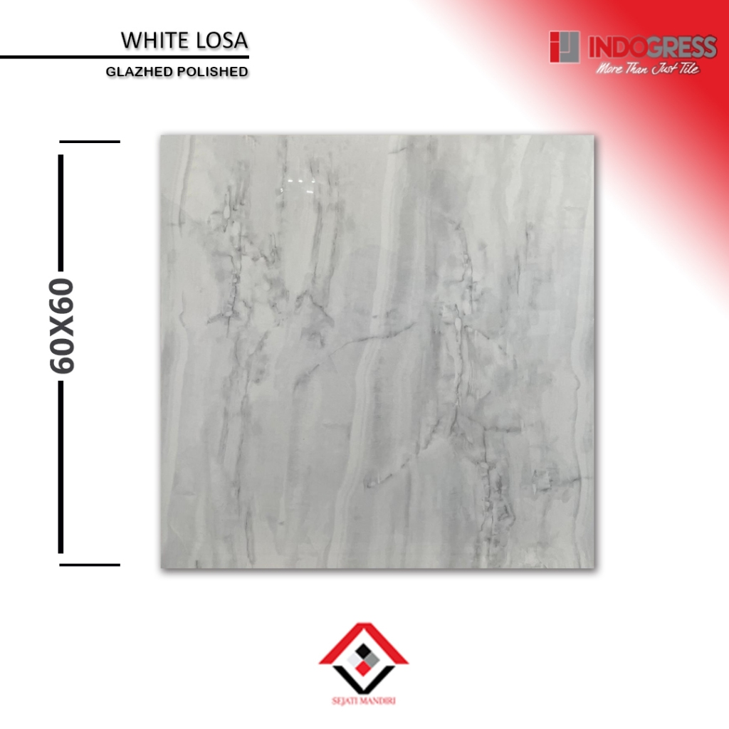 Jual granit 60x60 - motif marmer - indogress white losa | Shopee Indonesia