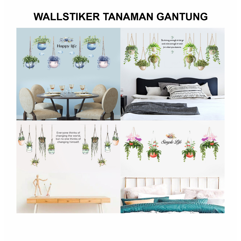 Jual Semesta Wall Sticker Tema Tanaman Gantung Stiker Dinding ...