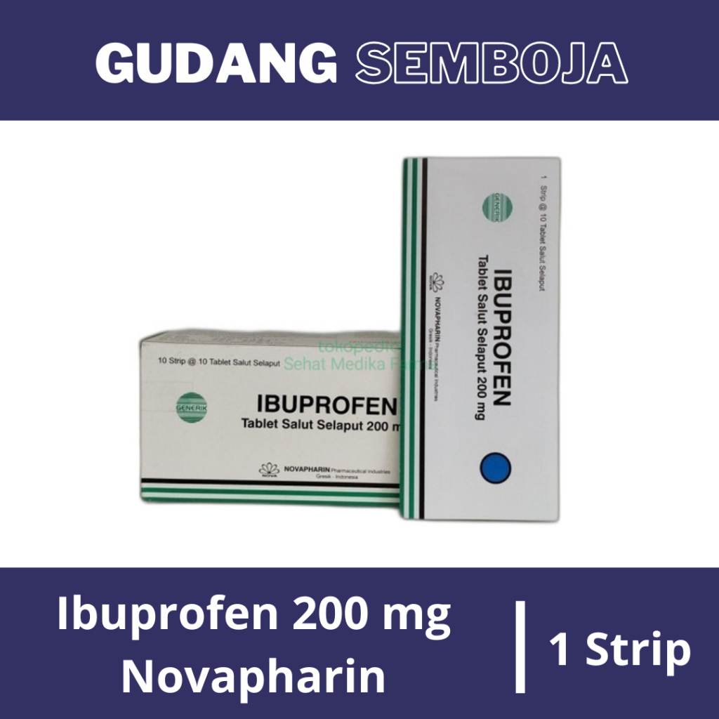 Jual Ibuprofen 200 mg Novapharin / Obat Nyeri Demam Sakit Kepala ...